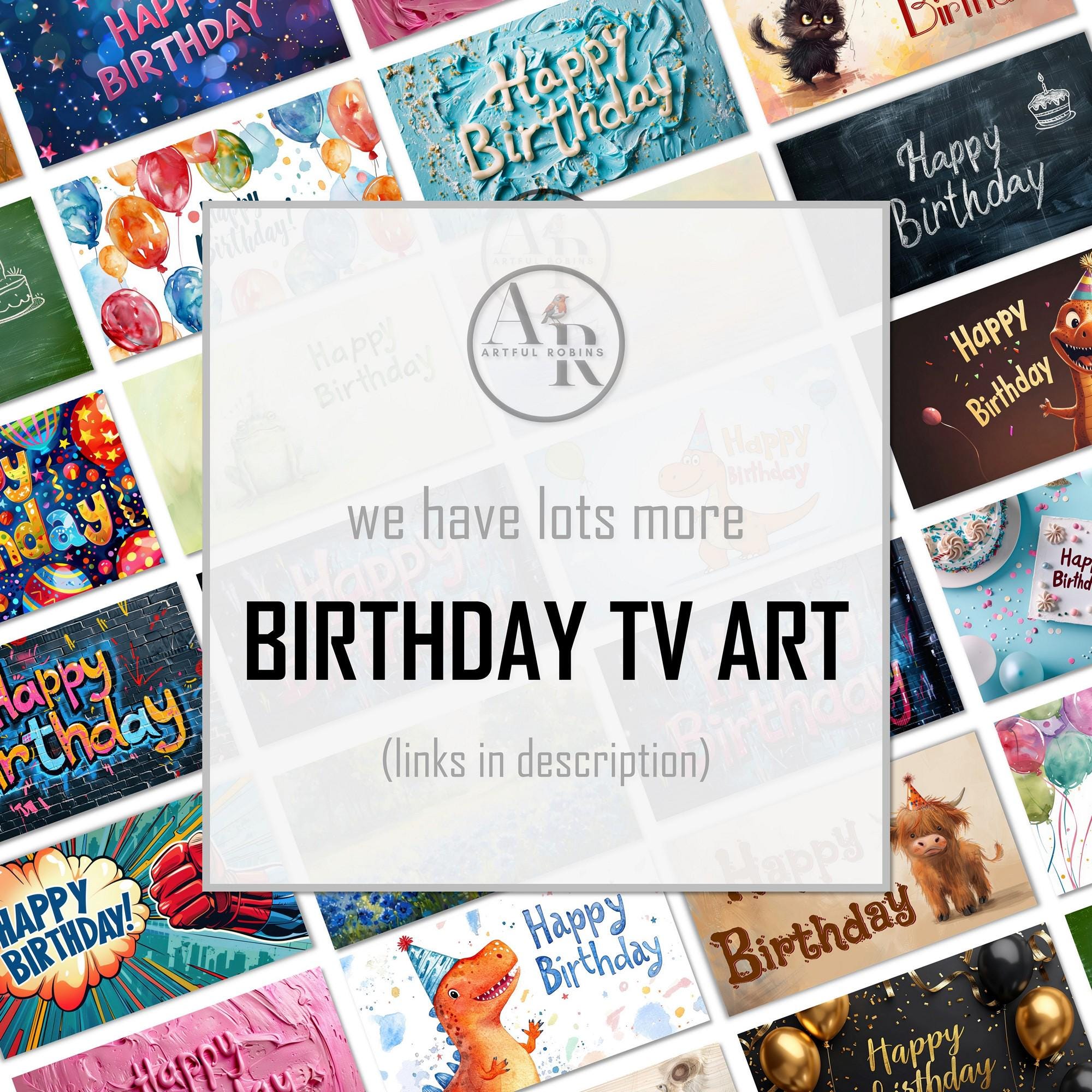 Happy Birthday Blackboard Balloons Chalkboard Frame TV Art | Perfect ...