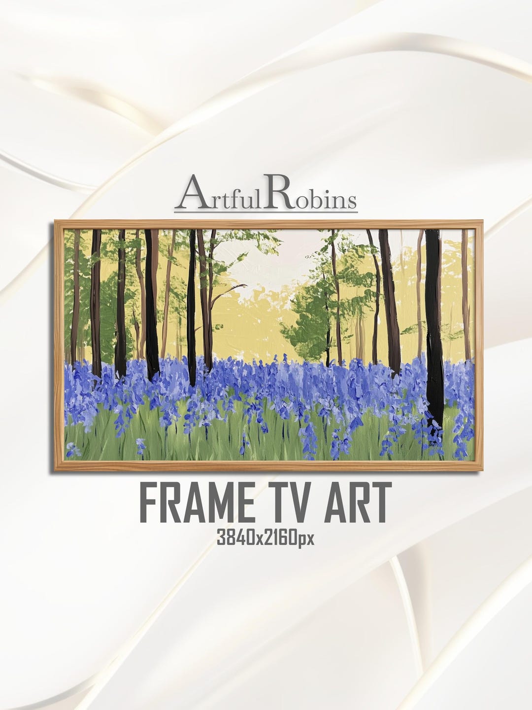 Bluebell Forest FRAME TV ART | Impressionist Spring Woodland Landscape ...