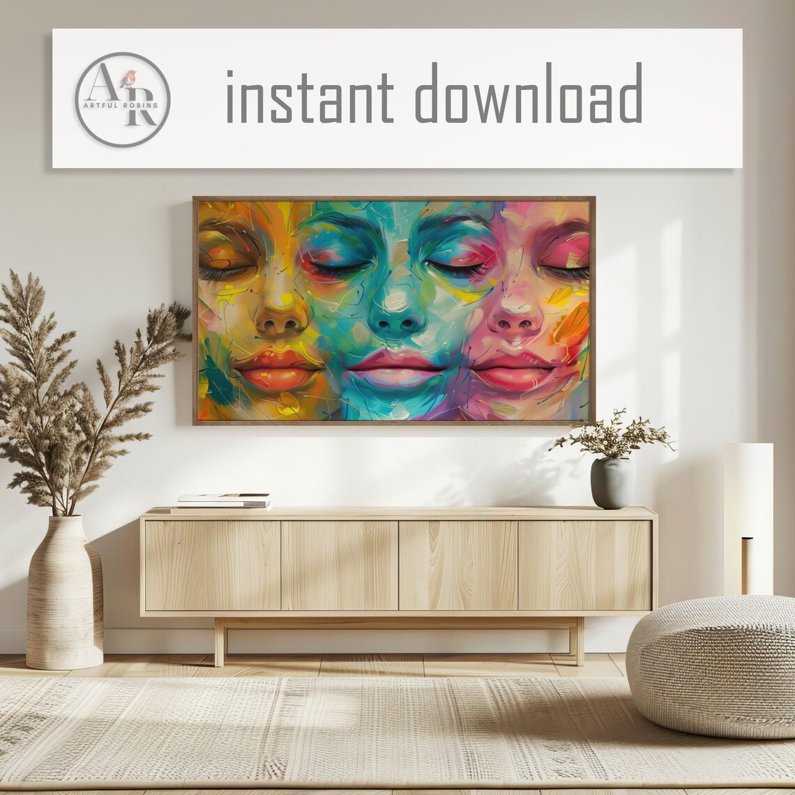 Abstract Female Faces FRAME TV Pop ART | Colorful Modern Positive ...