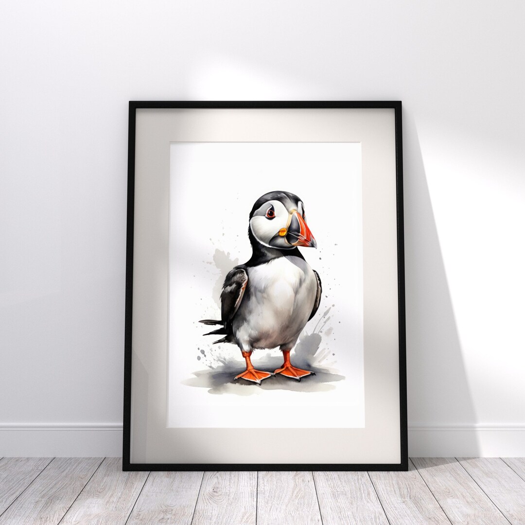 Puffin Watercolor PRINTABLE WALL ART | Charming Sea Bird Illustration ...