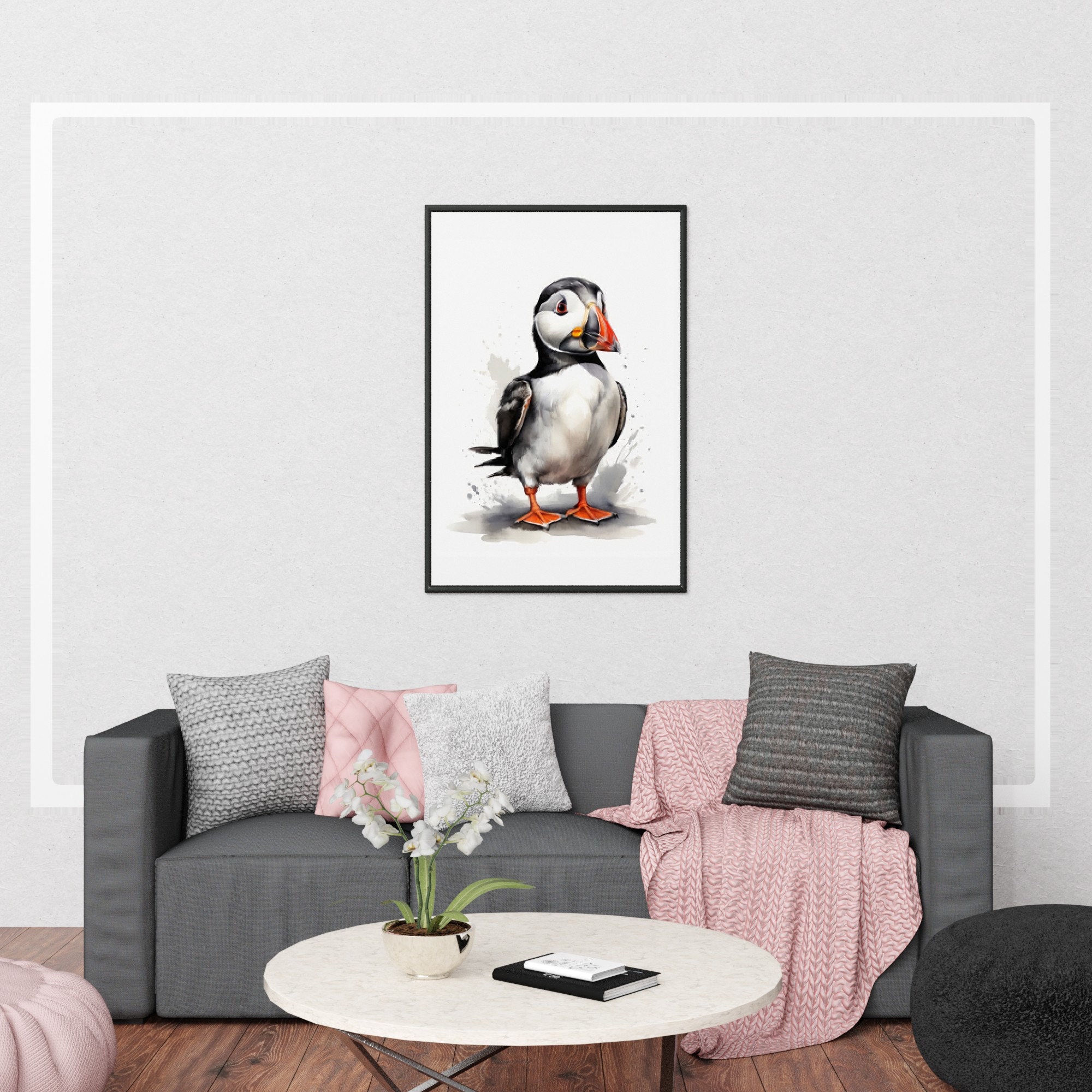 Puffin Wall Art, Puffin Printable Art, Cute Bird, Nursery Decor Digital ...