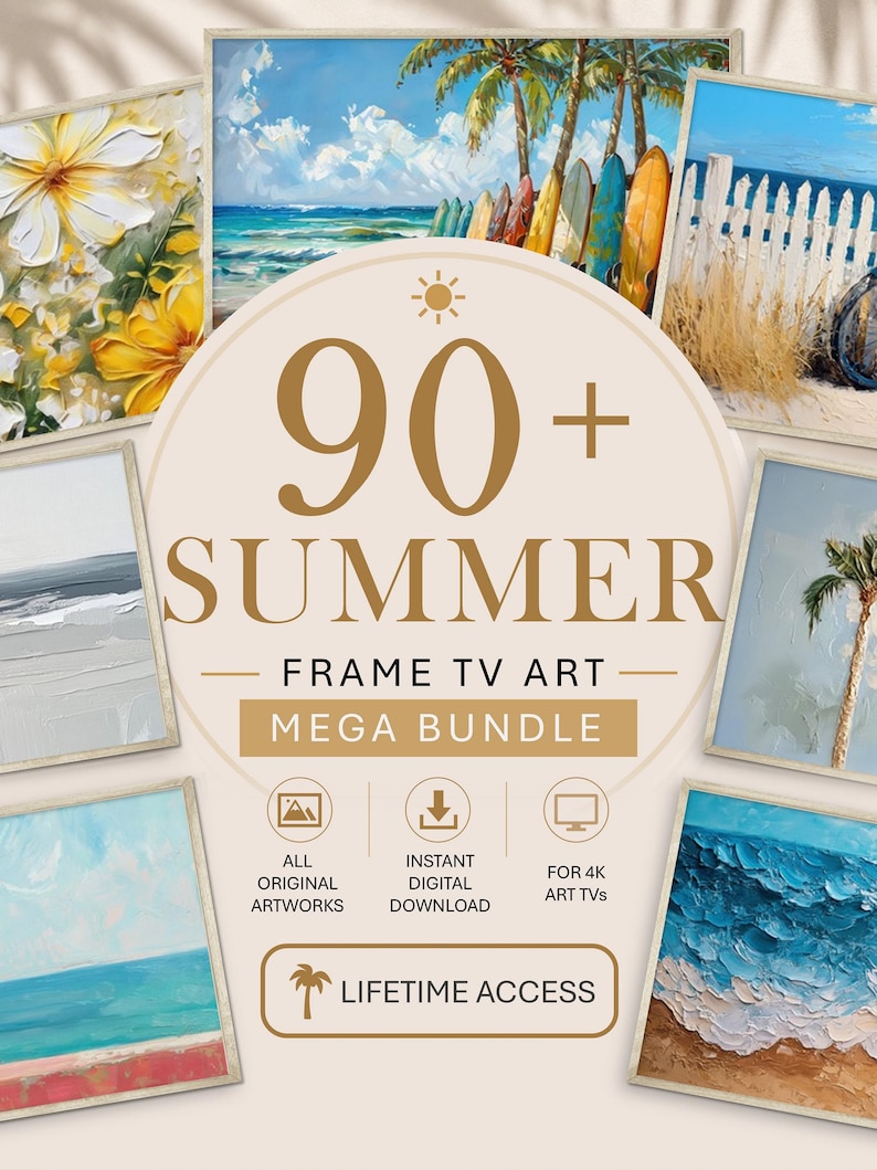 Summer FRAME TV Art MEGA Bundle Set | Coastal Beach, Floral, Tropical ...