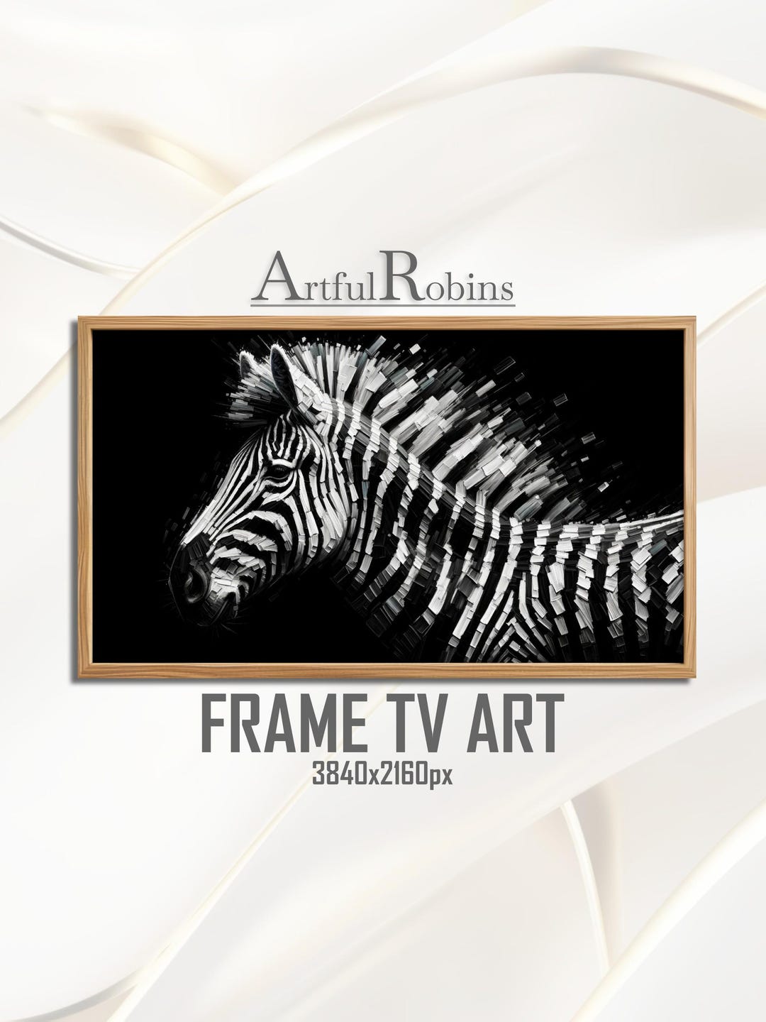 Zebra FRAME TV ART | Abstract Wildlife | Wild Animal Impressionist ...