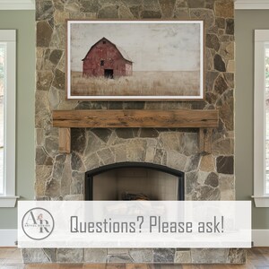 Old Red Barn Landscape FRAME TV ART | Rustic Farmhouse Worn Vintage ...