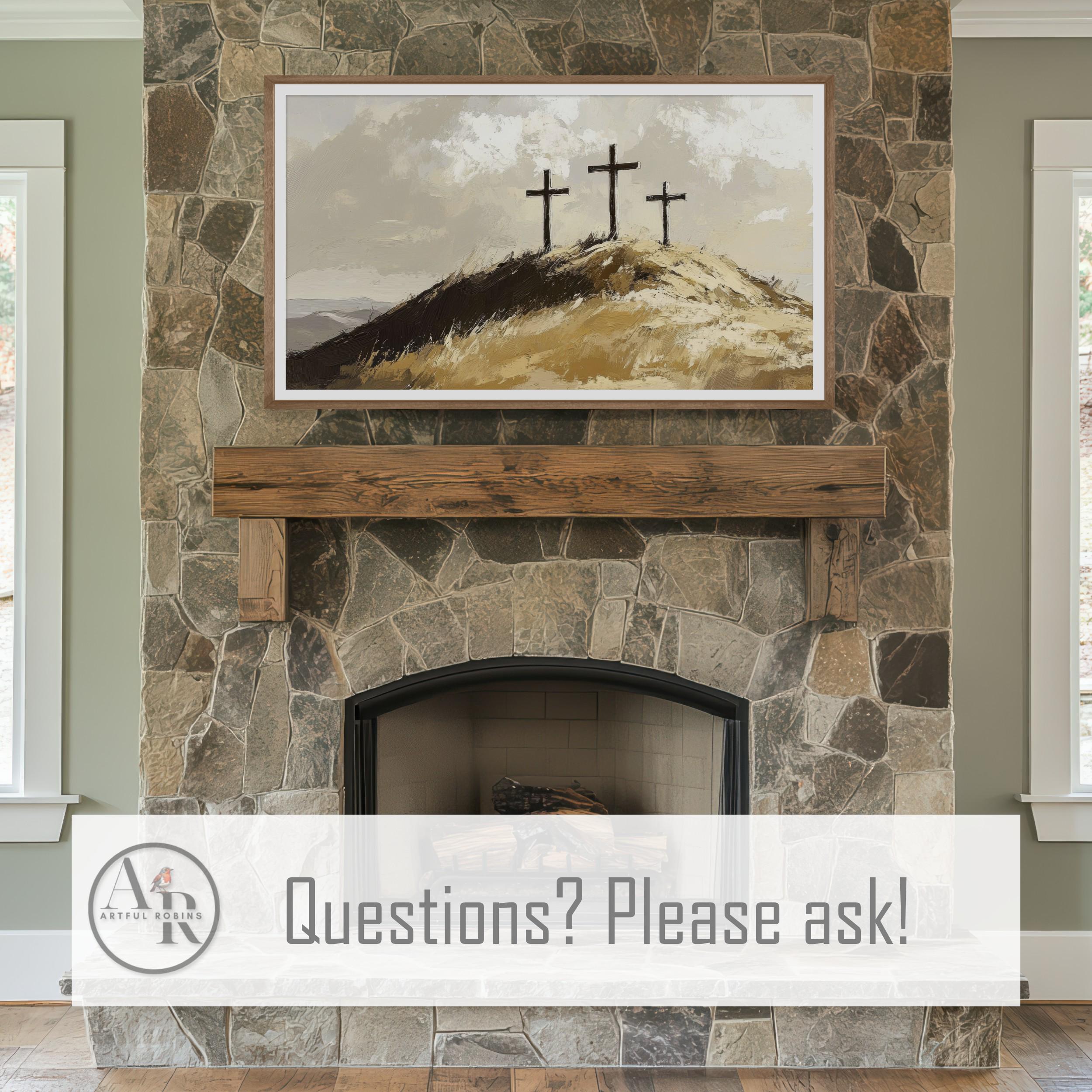Three Crosses FRAME TV ART | Christian Easter Crucifixion Resurrection ...