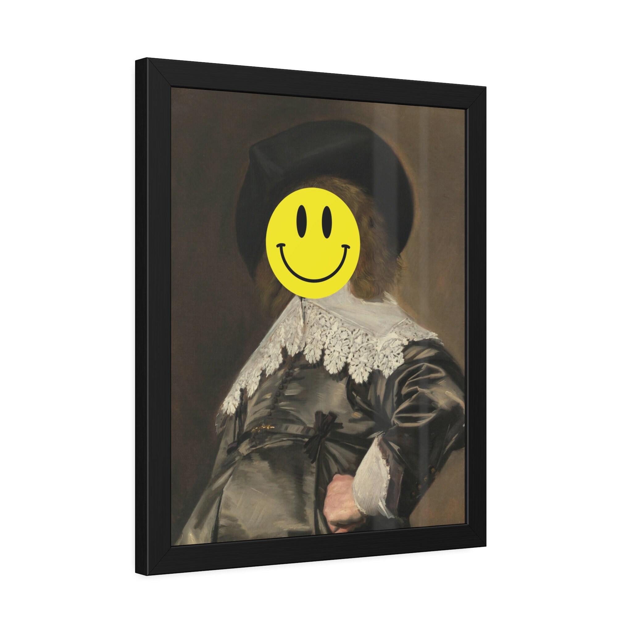 Smiley Face Dutch Man Baroque Portrait Happy Altered Art Novelty Modern ...