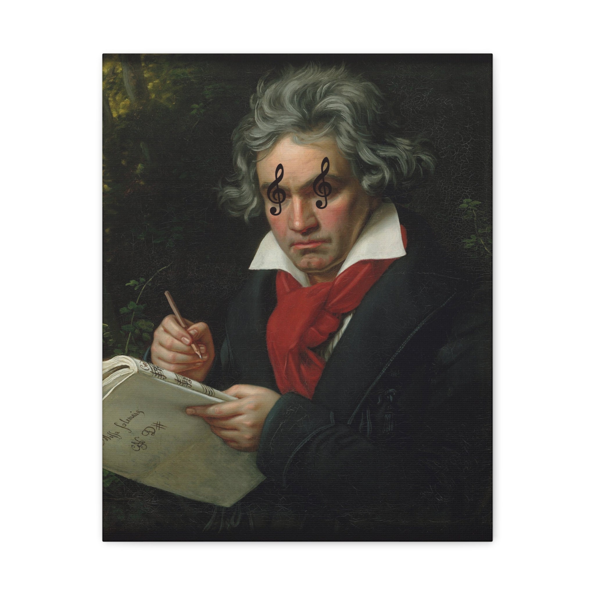Ludwig Van Beethoven Music Note Eyes Portrait Altered Art Novelty ...