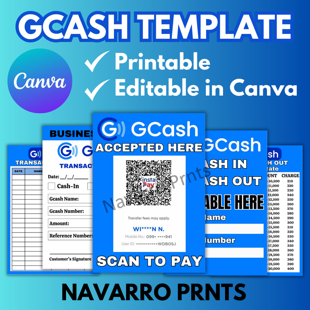 GCASH TEMPLATE Transaction Record, Transaction Slip, Signage, Charge ...