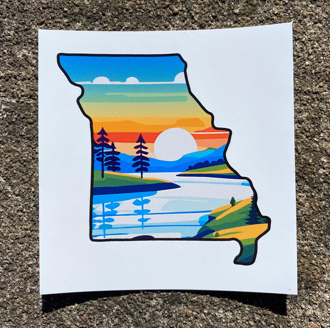 Missouri State Outline Weatherproof Sticker | Durable Vinyl Decal ...