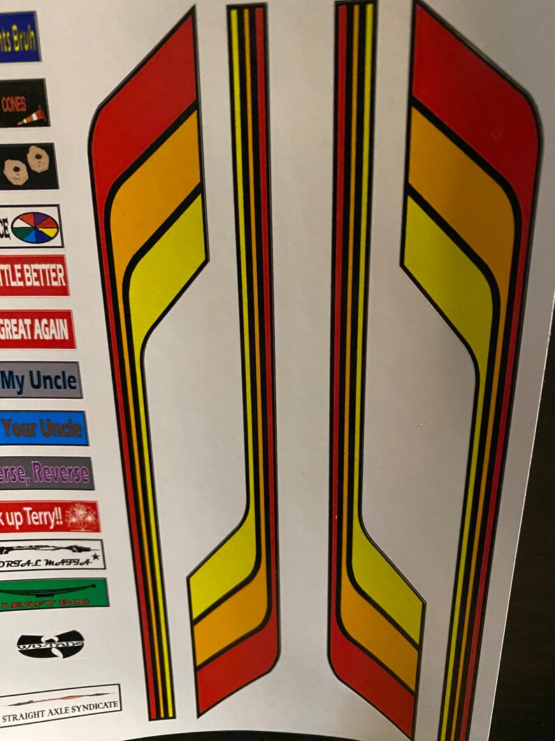 1:10 RC Rock Crawler Bumper Sticker Sheet Scale Bumper Stickers Various ...