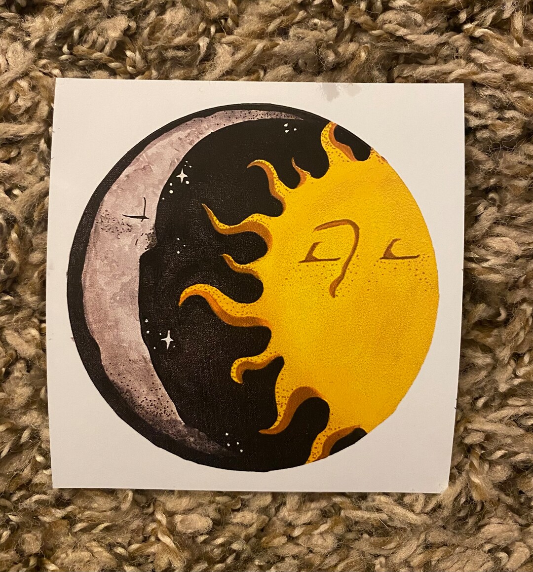 Sun and Moon | Indoor/outdoor Decal | Weatherproof Sticker | Durable ...