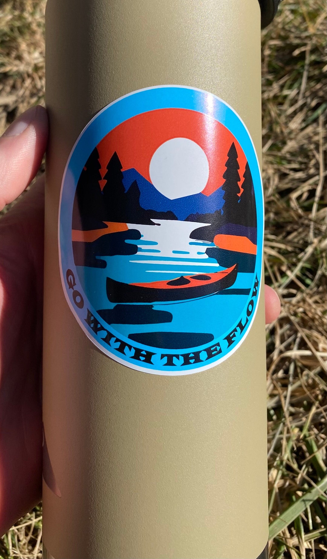 Go With the Flow Sticker | Kayak Vinyl Decal, Weatherproof 3" - Etsy