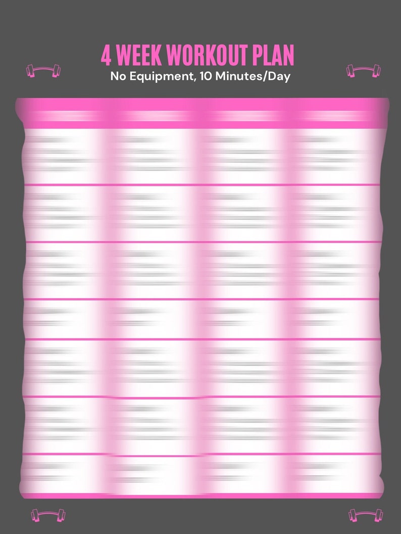 4 Week Workout Plan - Etsy