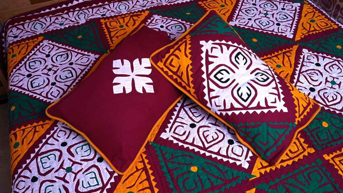 Applique Handmade Work, Comforter/blanket Throw, Bedspread, Coverlets ...