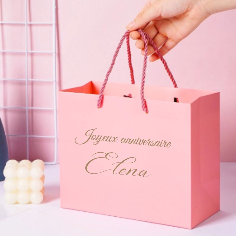 Customizable Gift Box With Satin Ribbon and Tissue Paper / Text of Your ...