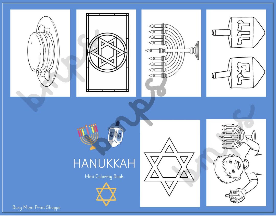 Mini Hanukkah Coloring Book-- Foldable, Pocket-sized Fun! - Etsy