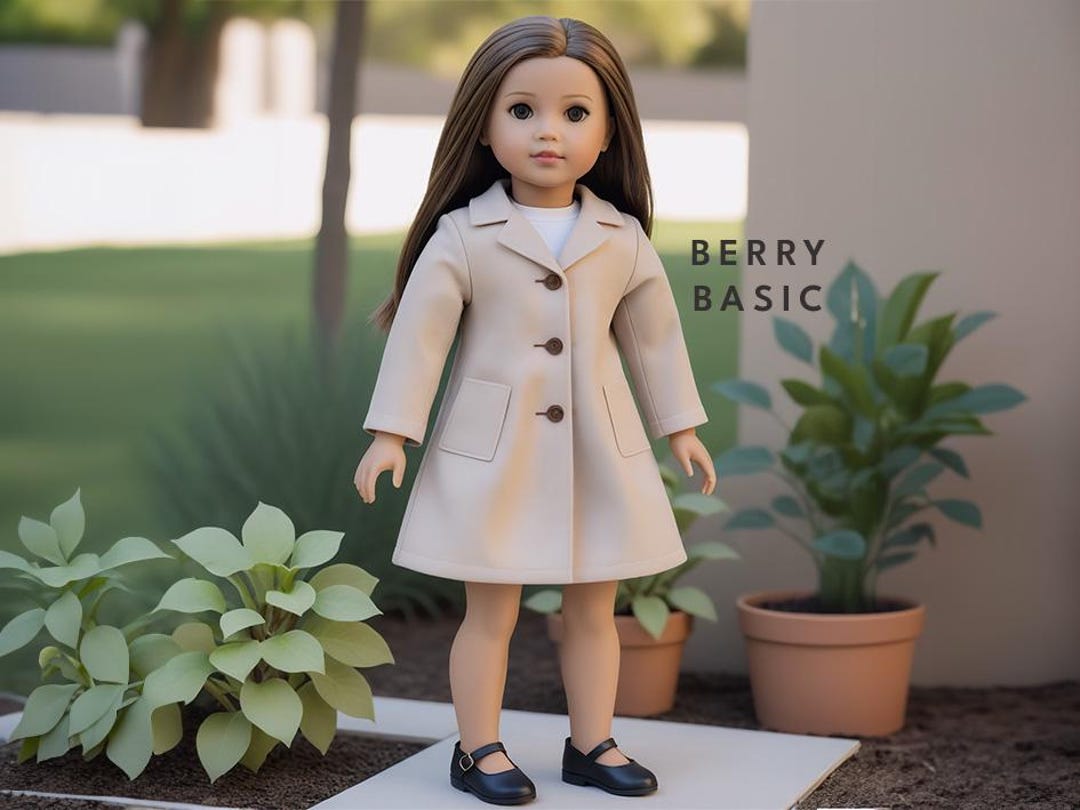 18" Doll - Faye Tailored Collar Coat PDF Sewing Pattern (made for ...