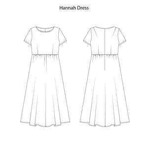 Hannah Dress PDF Sewing Pattern - 4 Kinds of Paper (A4, US Letter, A0 ...