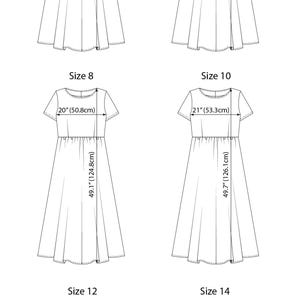 Hannah Dress PDF Sewing Pattern - 4 Kinds of Paper (A4, US Letter, A0 ...