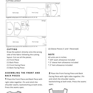 Kiran Square Neck Top PDF Sewing Pattern - 4 Kinds of Paper (A4, US ...