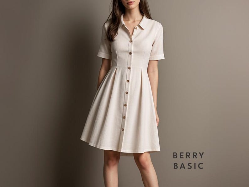 Patrón de costura en PDF para vestido Luis Box Pleats - 4 tipos de papel (A4, Carta EE. UU., A0 ...