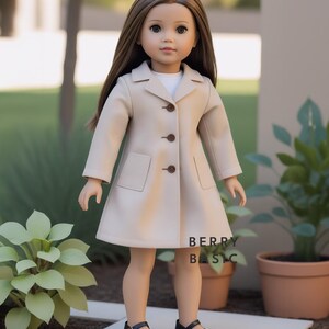 18" Doll - Faye Tailored Collar Coat PDF Sewing Pattern (made for ...