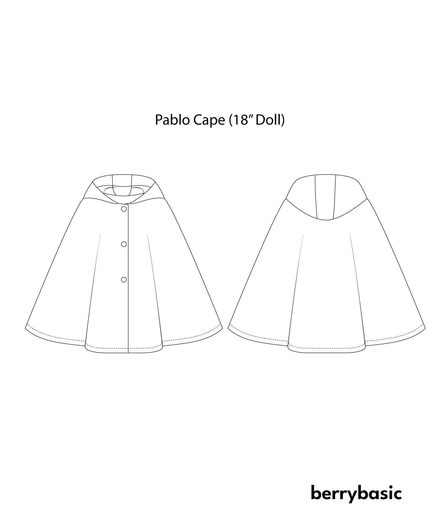18" Doll - Pablo Cape PDF Sewing Pattern (made for American Girl, Fits ...