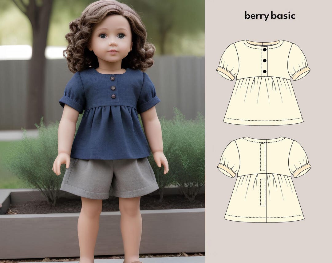 18" Doll - Soto Blouse PDF Sewing Pattern (made for American Girl, Fits ...