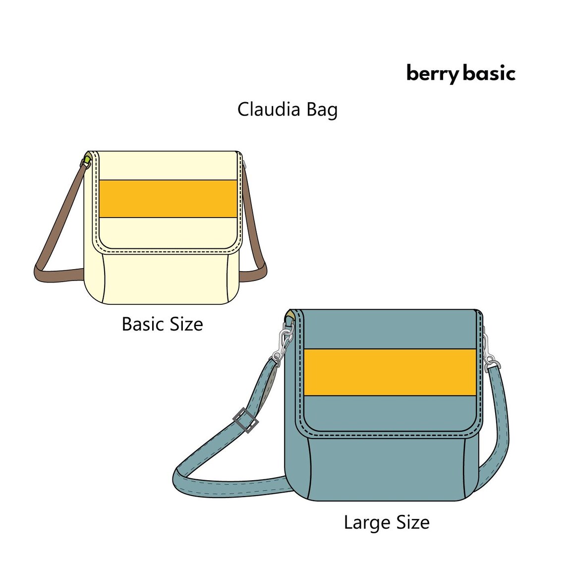 Claudia Bag PDF Sewing Pattern (2 Sizes) - Easy Sewing Pattern - Etsy