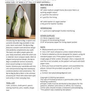 Byrne Bag PDF Sewing Pattern (2 Sizes) - Easy Sewing Pattern - Etsy