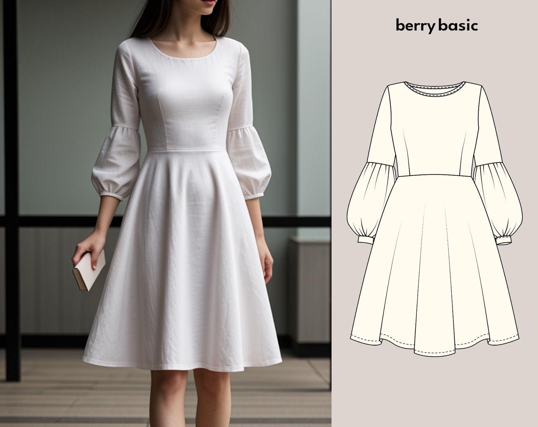 Lorna Dress PDF Sewing Pattern 4 Kinds of Paper A4, US Letter, A0 ...