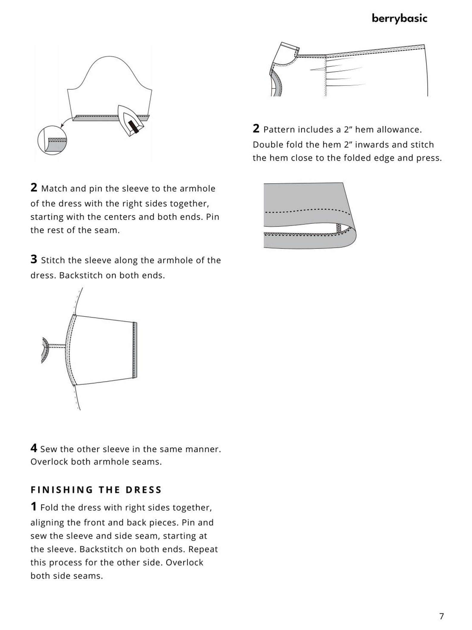 Hannah Dress PDF Sewing Pattern 4 Kinds of Paper A4, US Letter, A0 ...