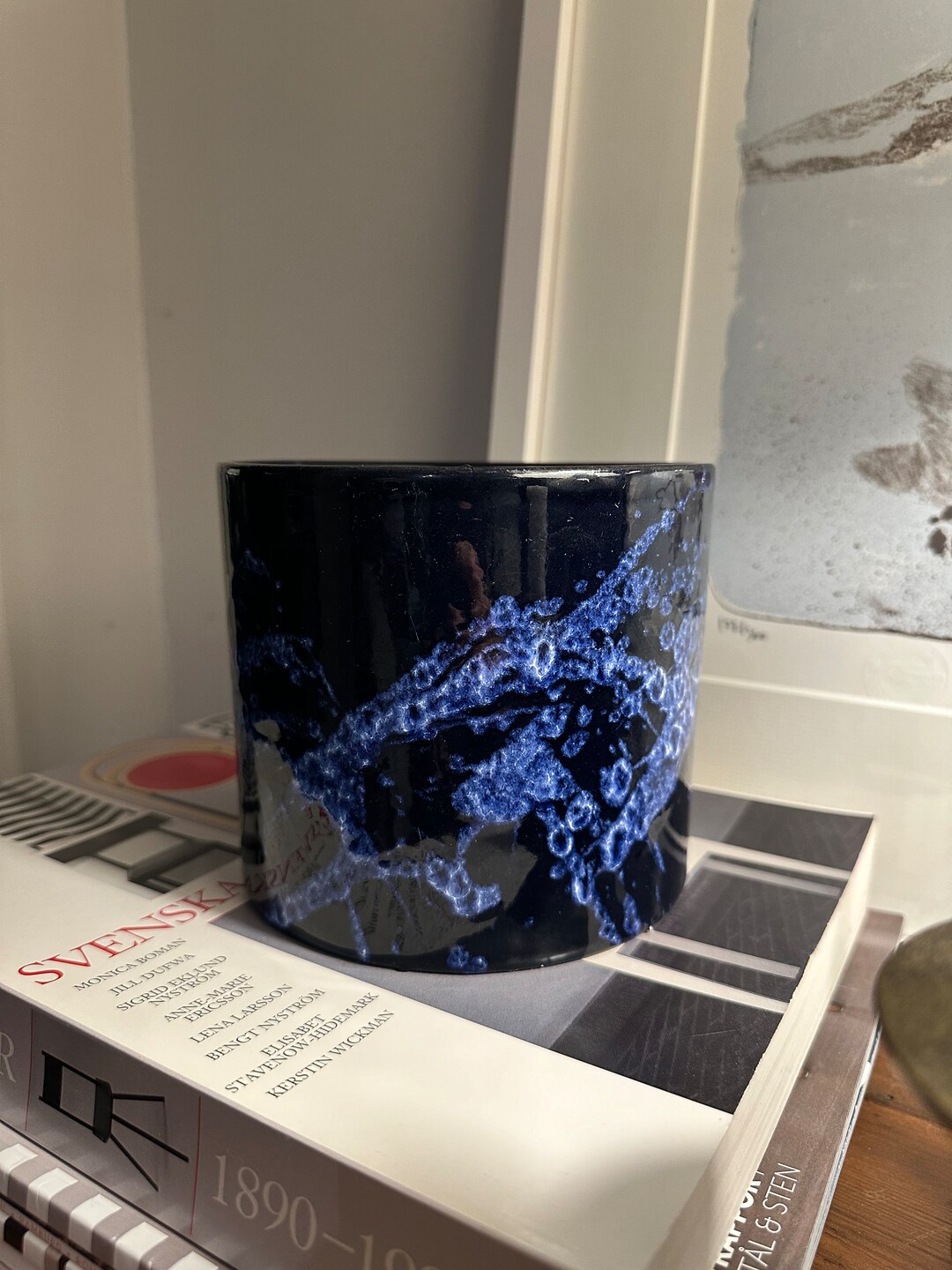 Vintage Blue Ceramic Flower Pot - West German Retro Planter Marei ...