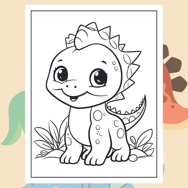 100 Easy Roar-tastic Fun: Dinosaur Coloring Pages for Toddlers Simple ...