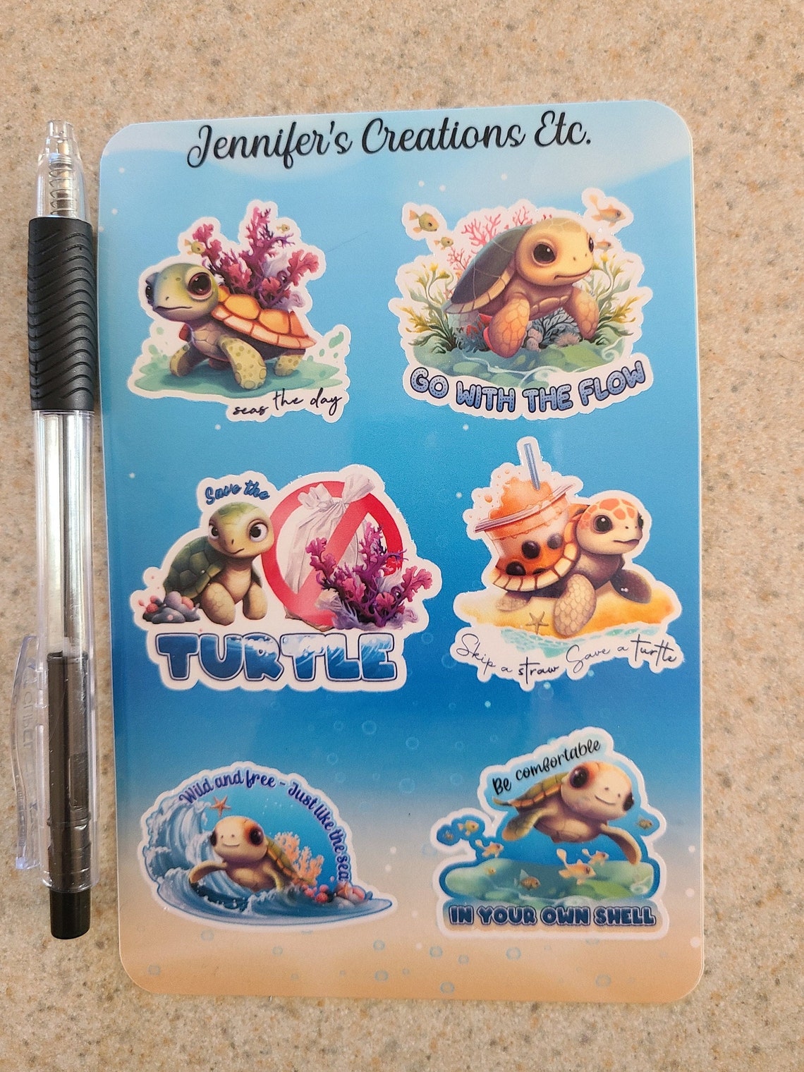 Cute Sea Turtle Sticker Sheet Turtle Lover Decal Decorate Notebook ...