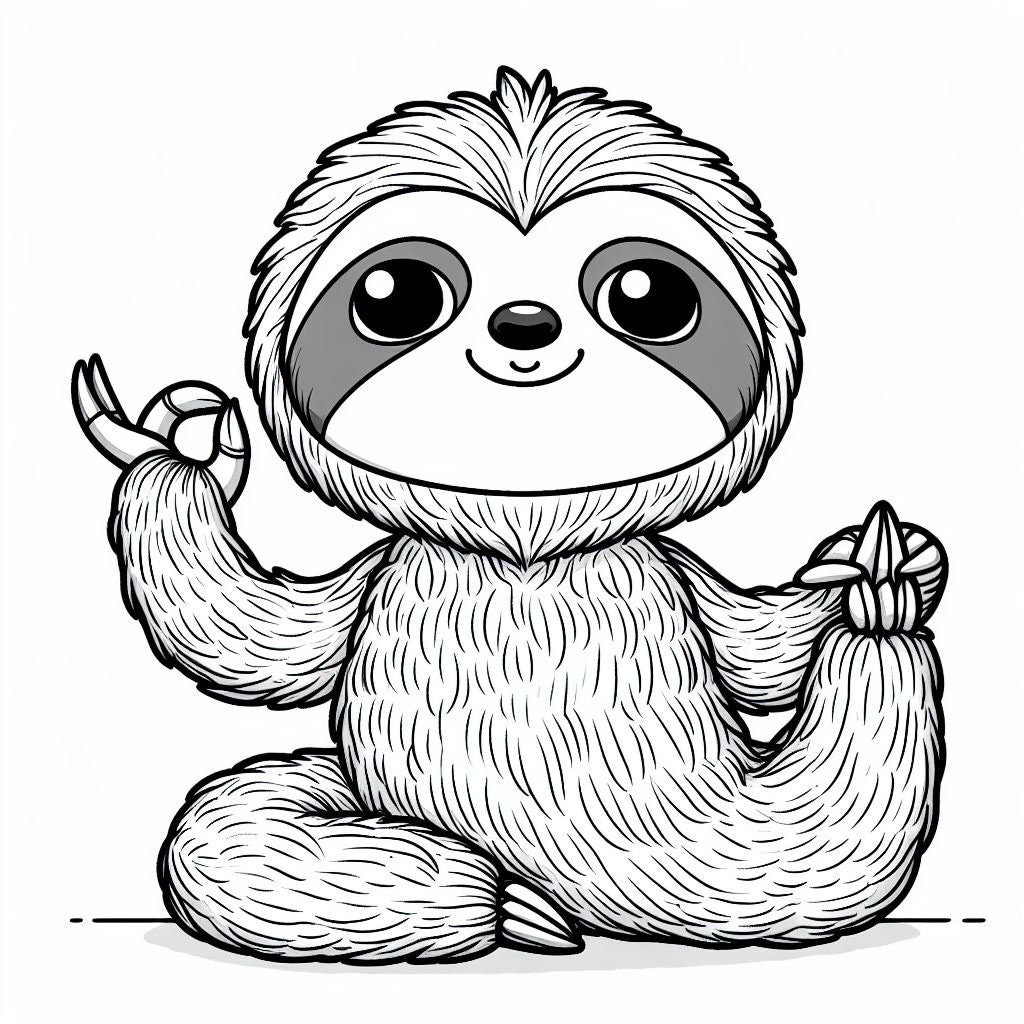 Fun Sloths Coloring Sheets Pack for Preschoolers Toddlers Simple ...
