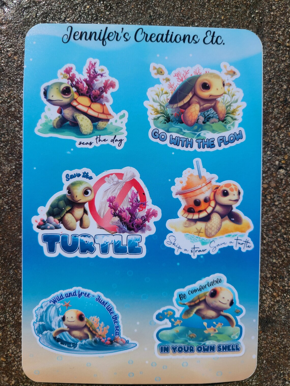 Cute Sea Turtle Sticker Sheet Turtle Lover Decal Decorate Notebook ...