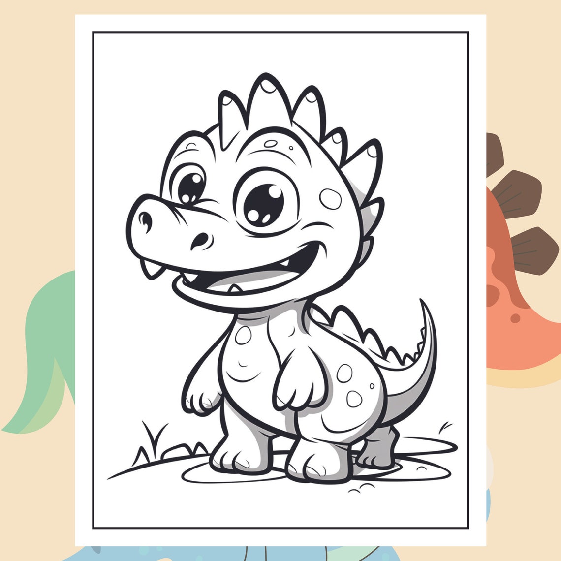 45 Easy Dinosaurs Coloring Pages for Preschoolers Toddlers Simple ...