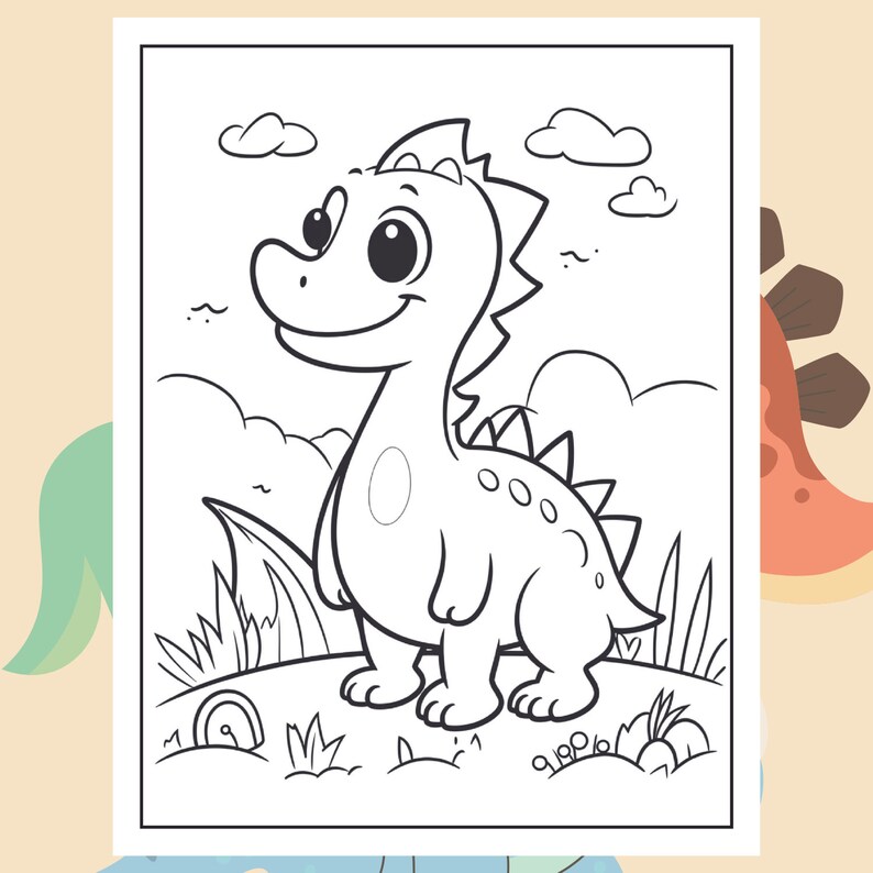 100 Easy Roar-tastic Fun: Dinosaur Coloring Pages for Toddlers Simple ...