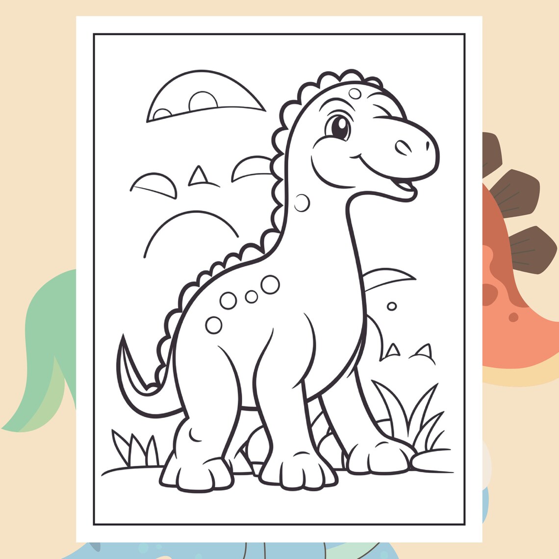 100 Easy Roar-tastic Fun: Dinosaur Coloring Pages for Toddlers Simple ...