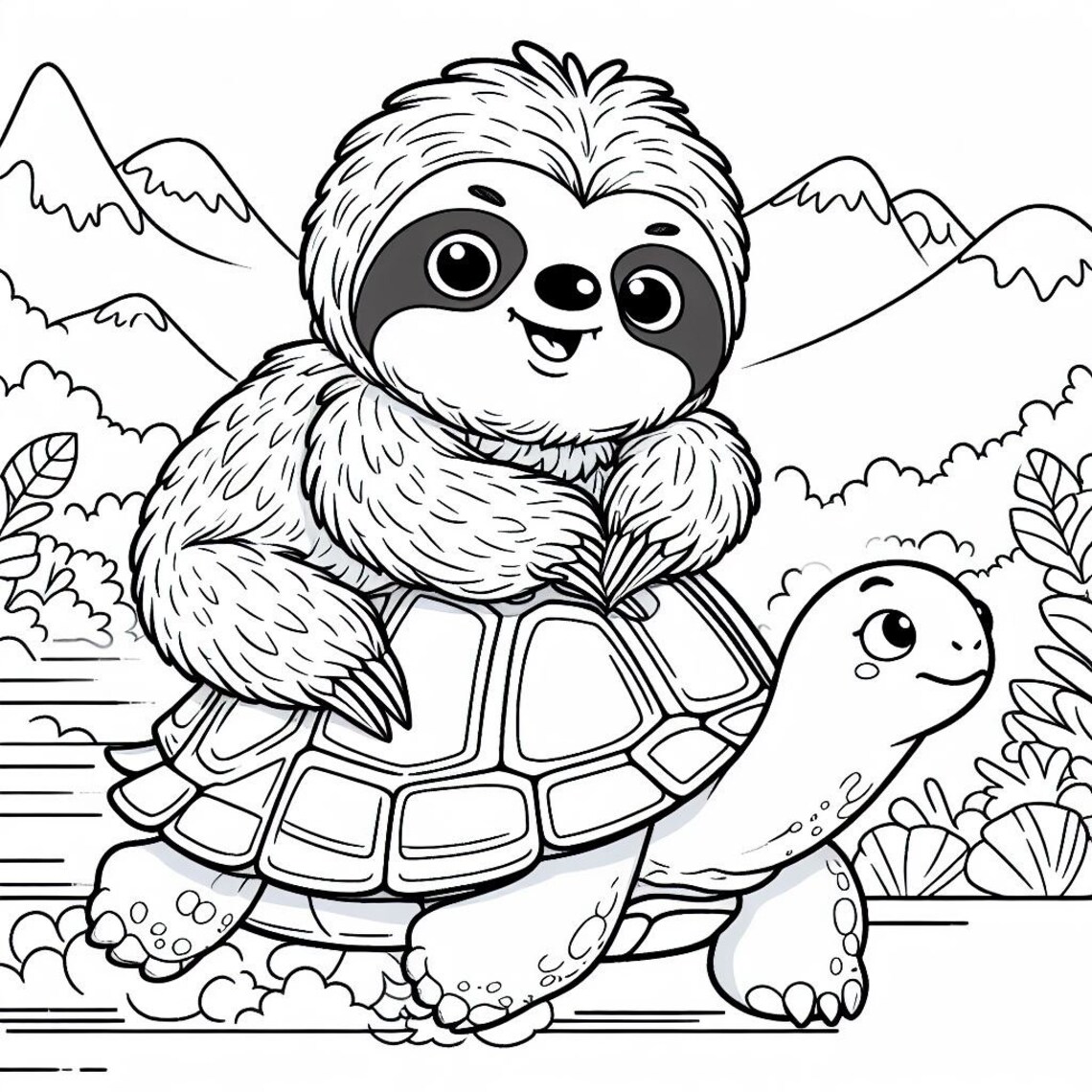 Fun Sloths Coloring Sheets Pack for Preschoolers Toddlers Simple ...