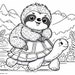 Fun Sloths Coloring Sheets Pack for Preschoolers Toddlers Simple ...