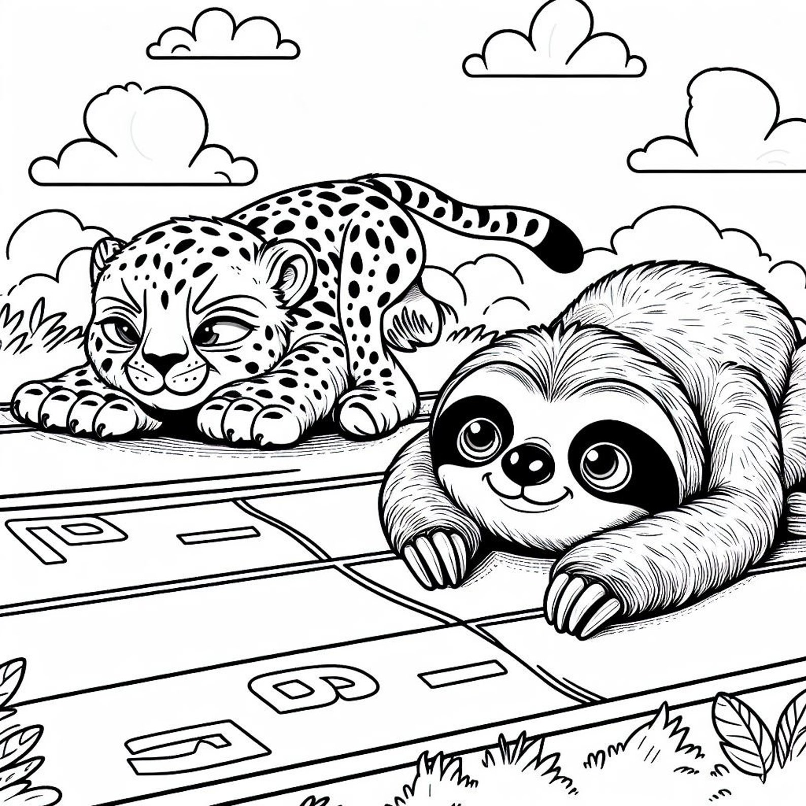 Fun Sloths Coloring Sheets Pack for Preschoolers Toddlers Simple ...