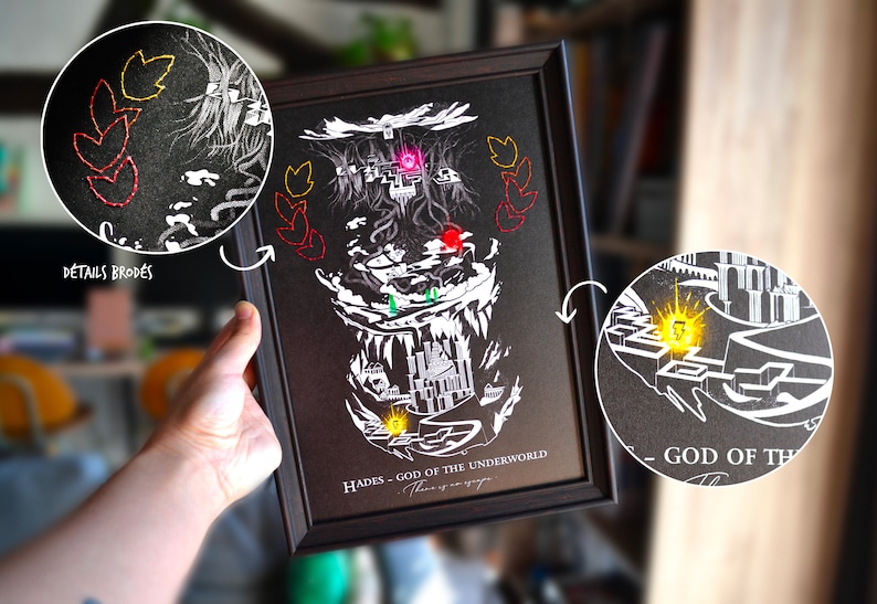 Hades "map of the Underworld" Embroidered Illustration - Etsy