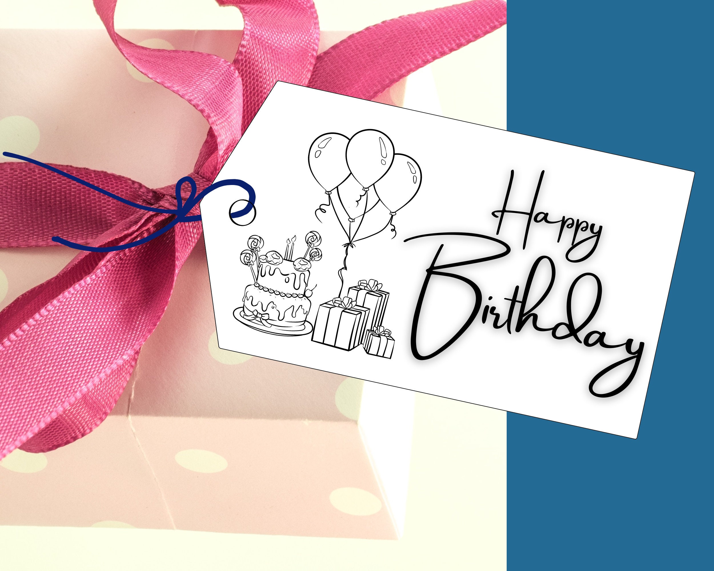 Happy Birthday Tags | Printable Gift Tags | Instant Download PDF ...