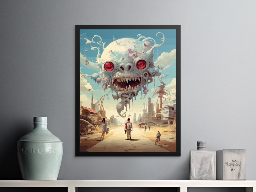 Surreal Monster Art Print, Fantasy Creature Illustration, Digital ...
