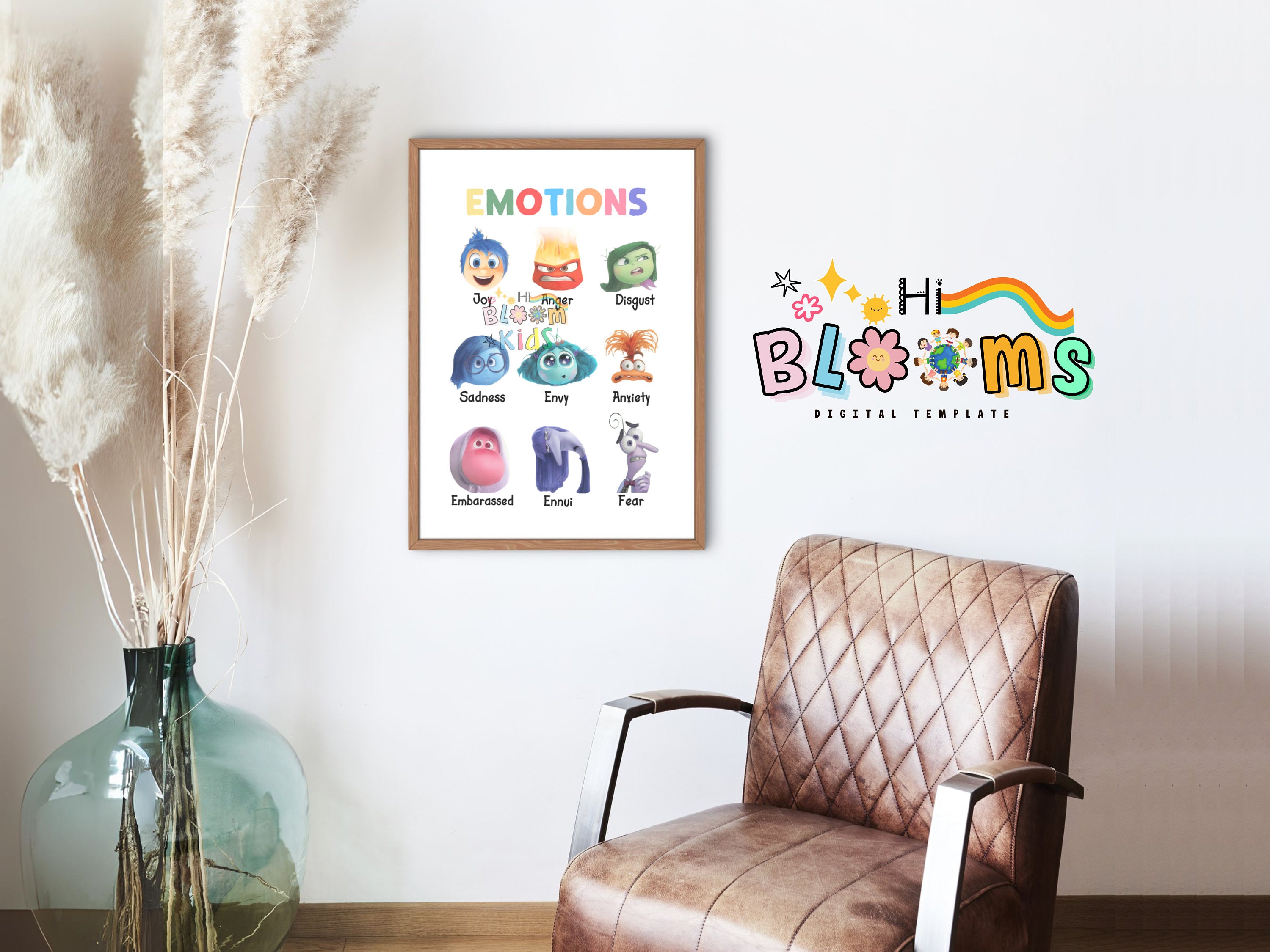 Bundle Set of 12 Inside Character Feelings Emotions Poster Color Pencil ...