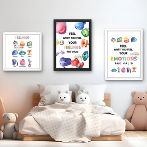 Bundle Set of 12 Inside Character Feelings Emotions Poster Color Pencil ...