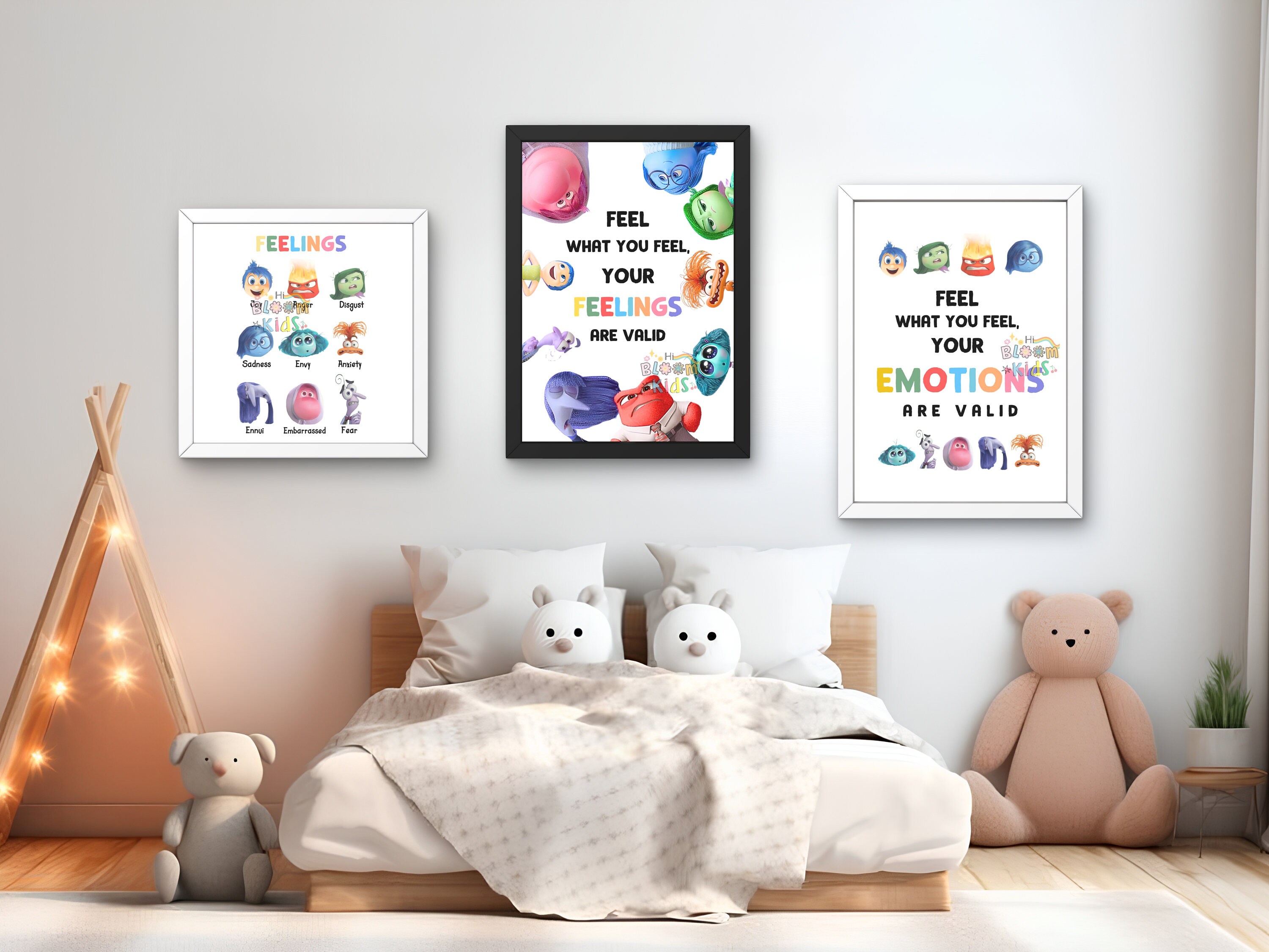 Bundle Set of 12 Inside Character Feelings Emotions Poster Color Pencil ...