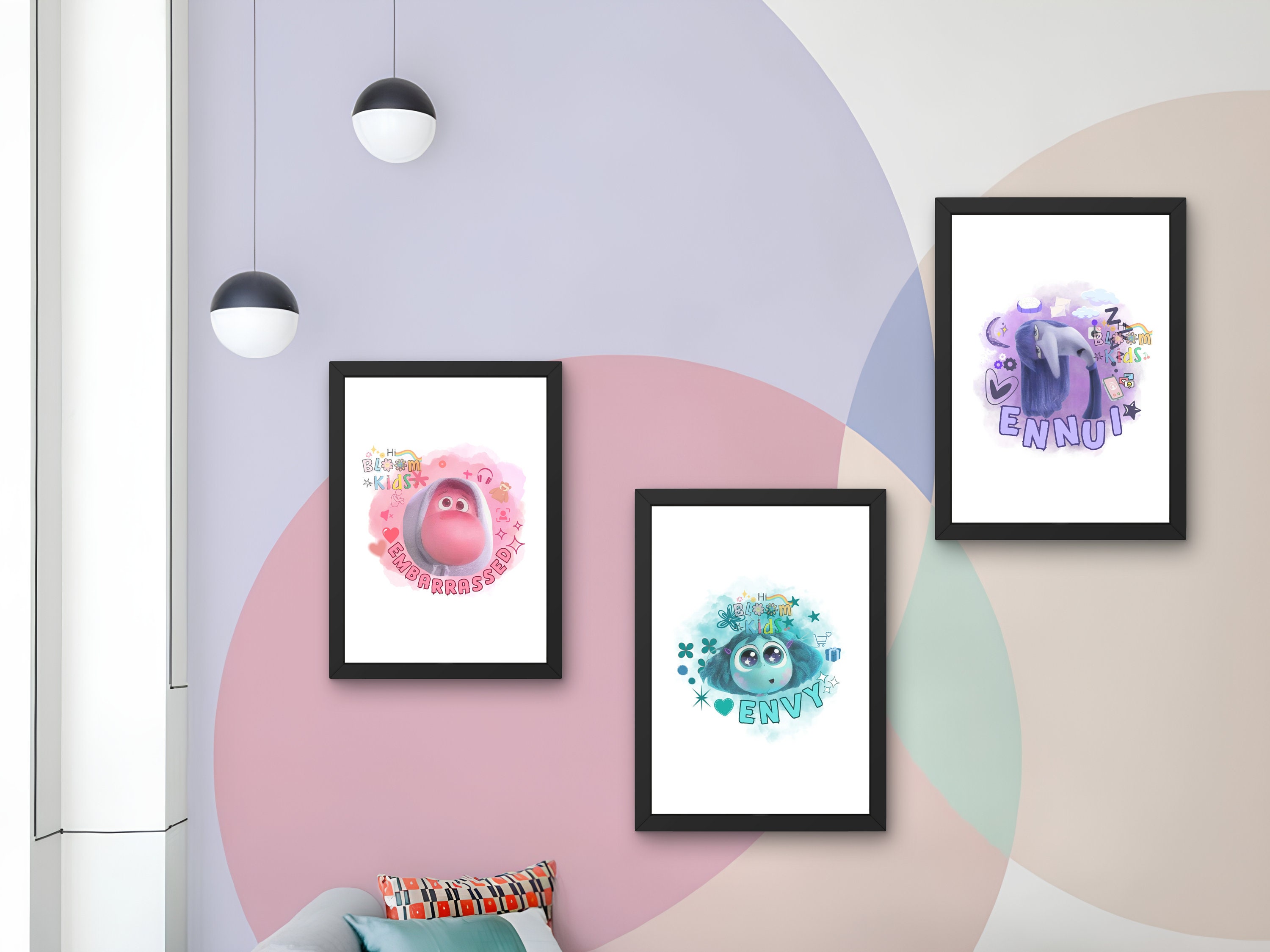 Bundle Set of 12 Inside Character Feelings Emotions Poster Color Pencil ...